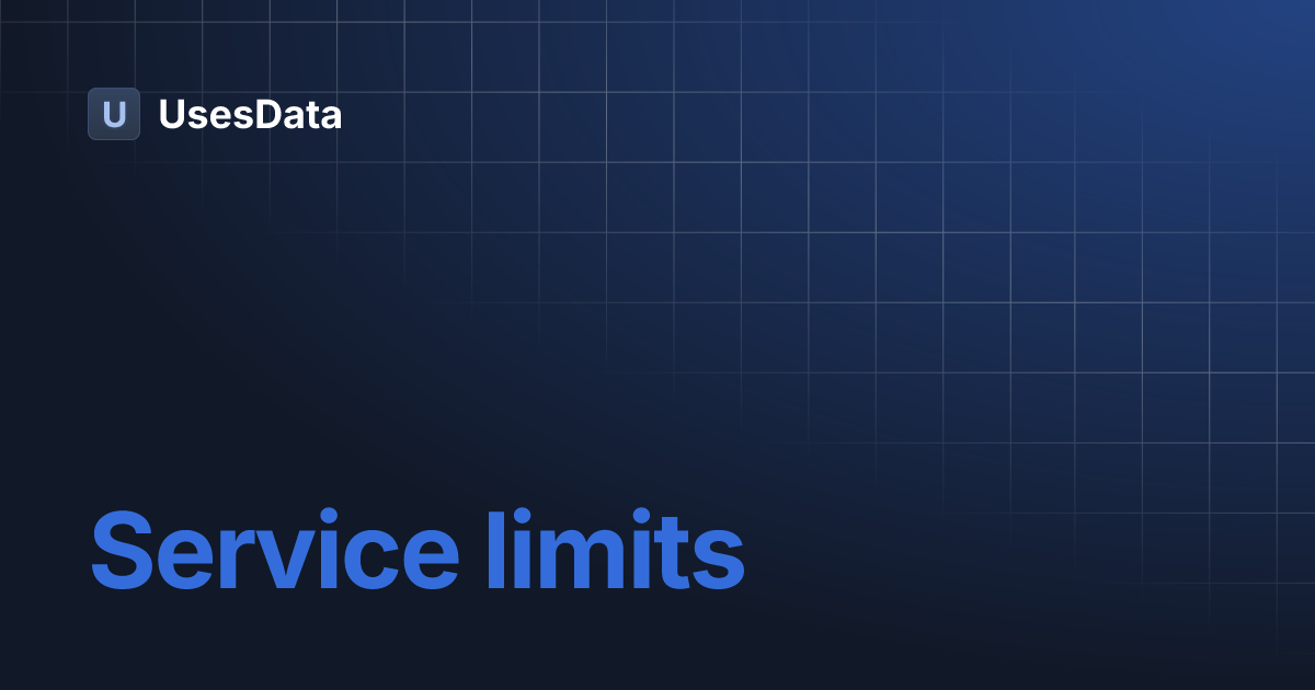 Service limits | UsesData